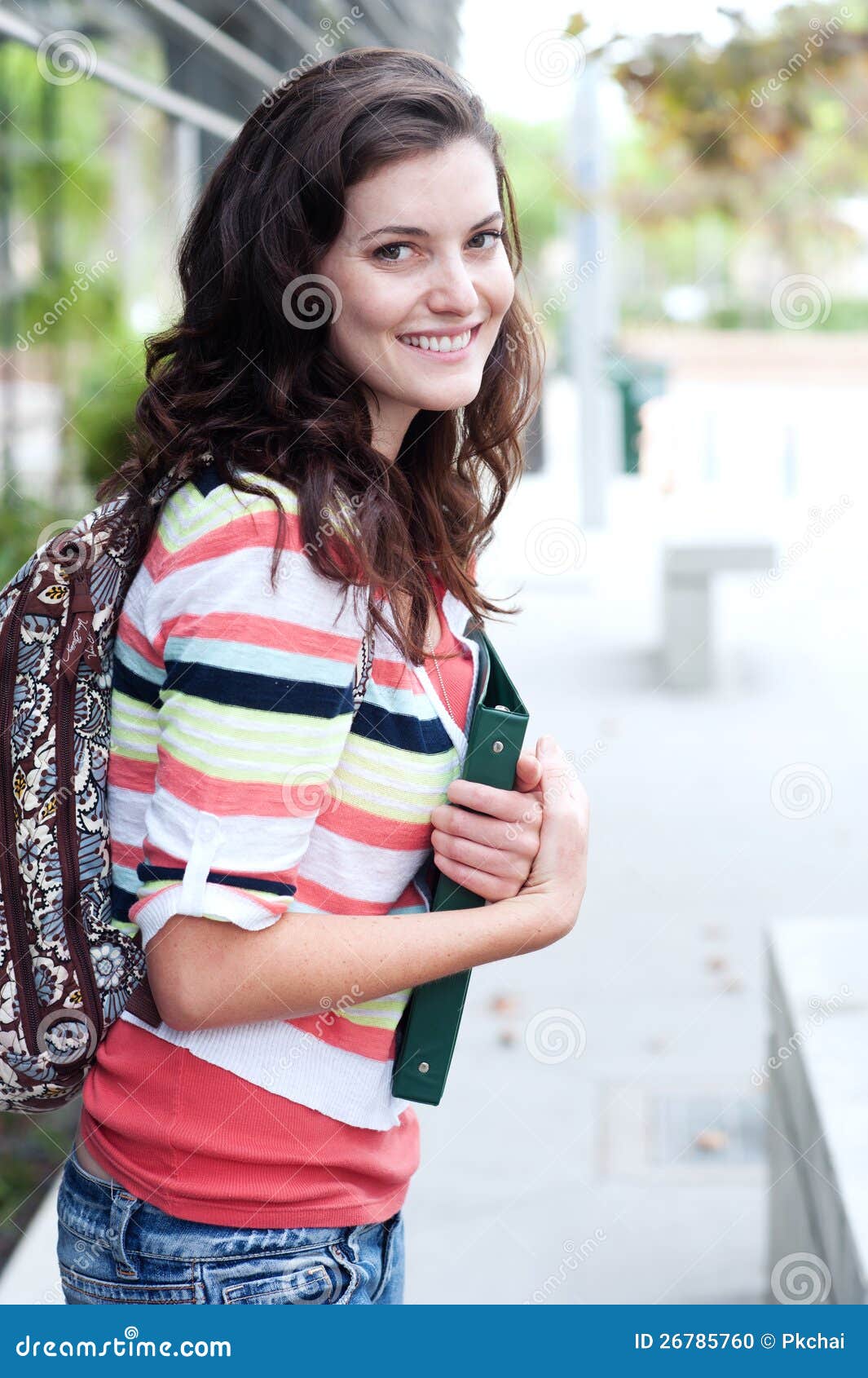 Pretty College Student on Campus Stock Photo - Image of campus, nature ...