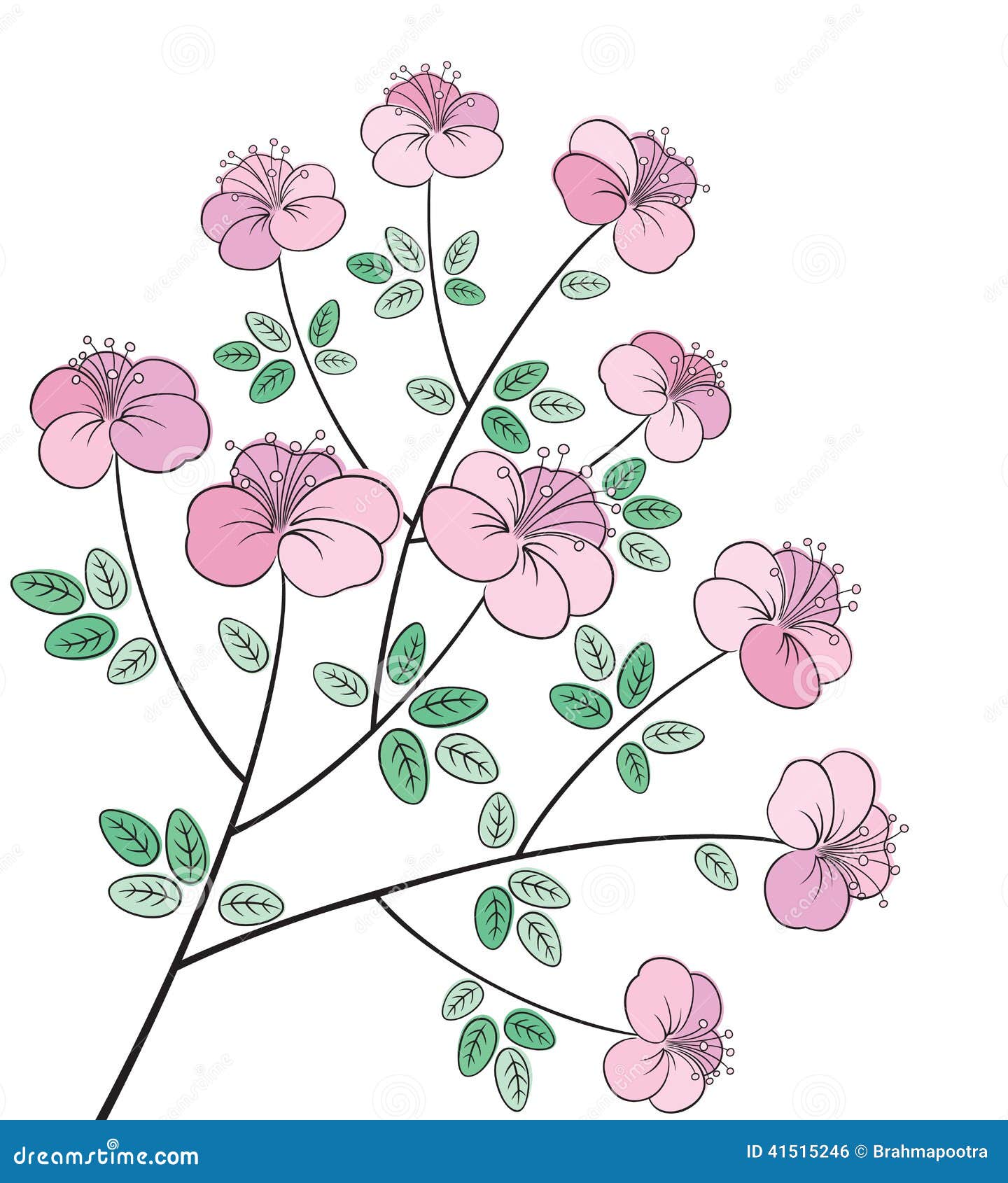 Pretty Colorful Flower Line Art Stock Vector - Illustration of colorful ...