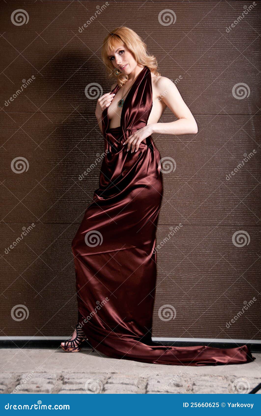 Pretty Confident Blonde Girl In Evening Dress Stock Image Image Of