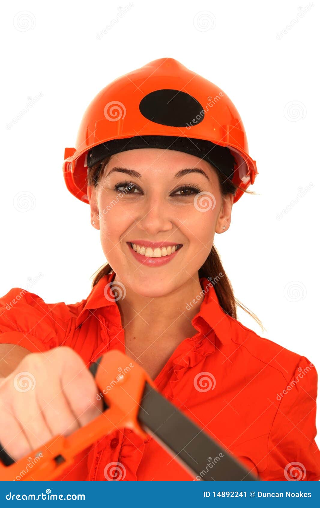 Pretty Construction Worker stock image. Image of friendly - 14892241
