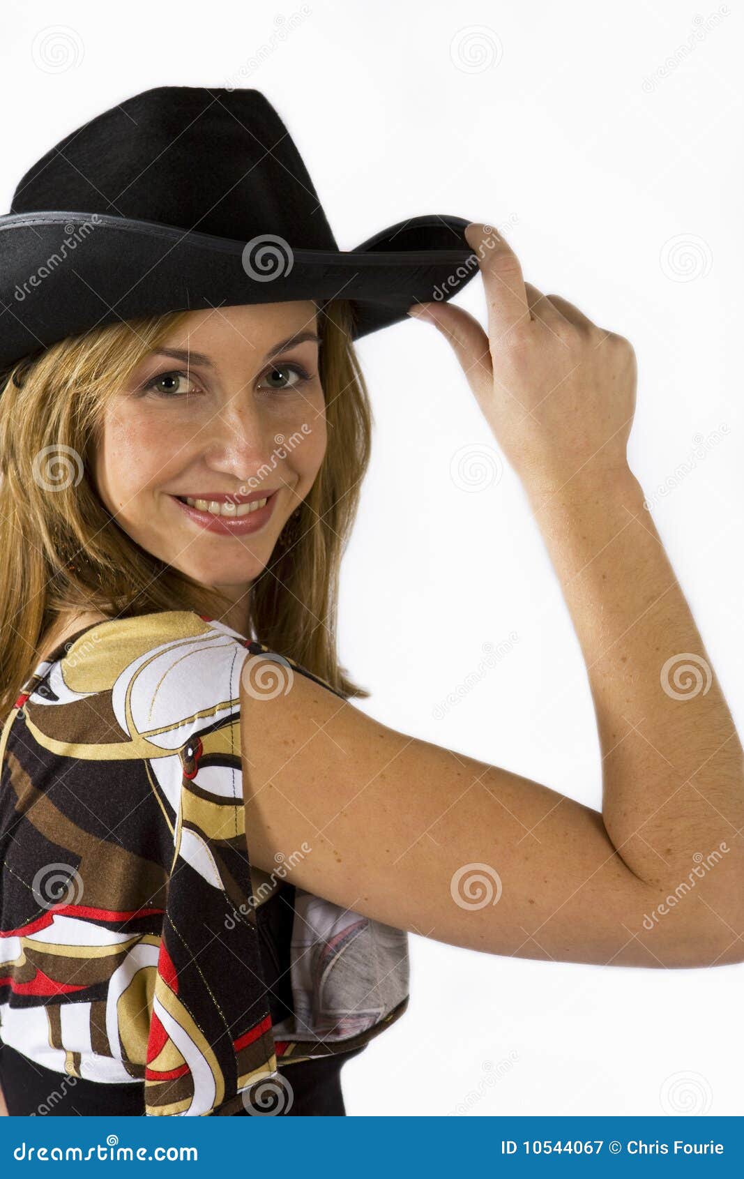 Pretty Cowgirl stock image. Image of smiling, white, holding - 10544067