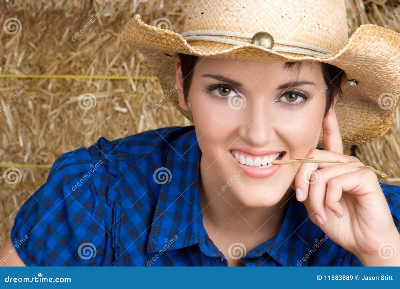 Pretty Cowgirl stock image. Image of people, girls, bails - 11583889