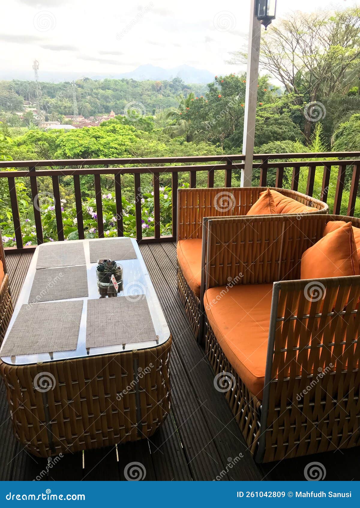 Pretty Cozy Decor of Big Terrace with Sofa and Coffee Table Stock Image ...