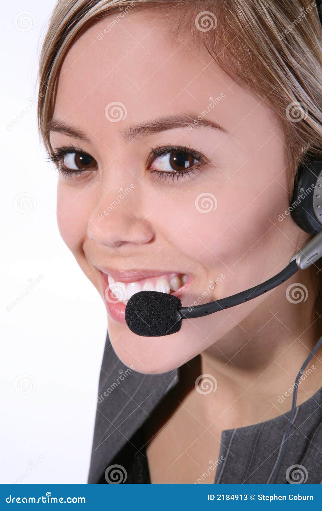 Pretty Customer Service Woman Stock Image - Image of telephone, talk ...