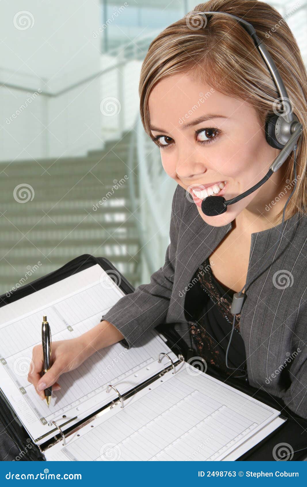 Pretty Customer Service Woman Stock Image - Image of stairs, cute: 2498763