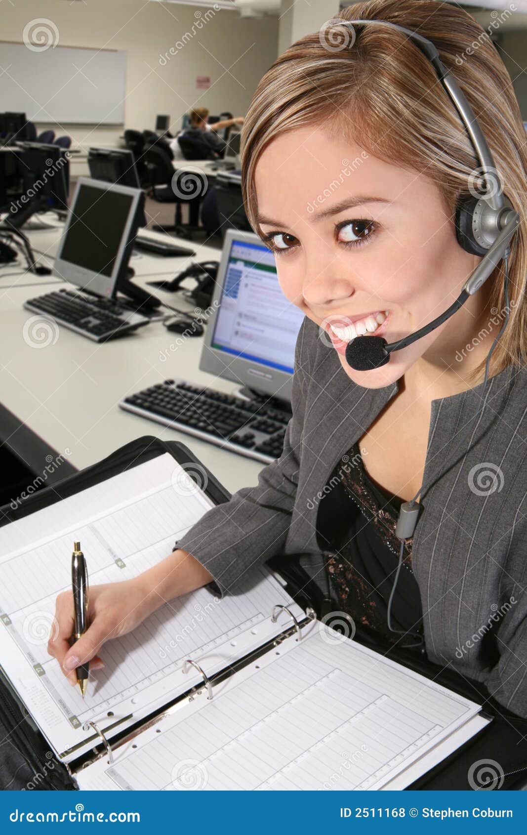 Pretty Customer Service Woman Stock Photo - Image of conversation ...