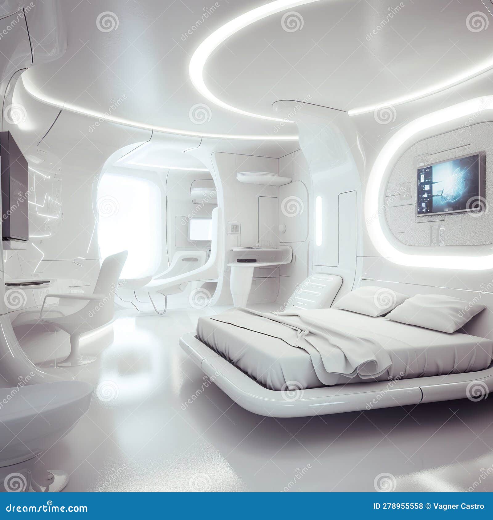 Pretty and Cute Bedroom Futuristic Interior Design. High Tech ... Pretty and Cute Bedroom Futuristic Interior Design. High Tech ...