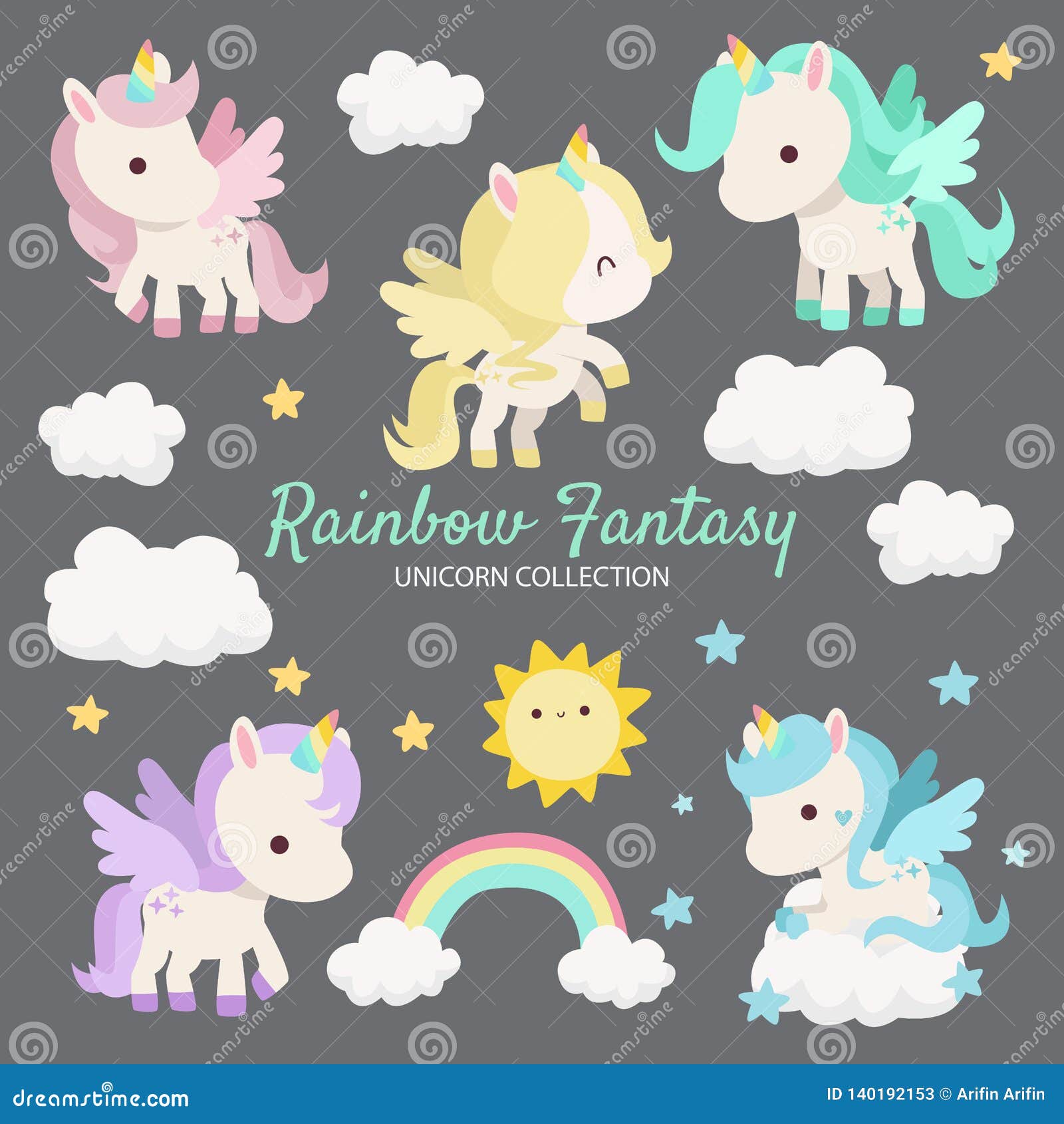 Unicorn Rainbow Pretty Stock Illustrations – 2,735 Unicorn Rainbow ...