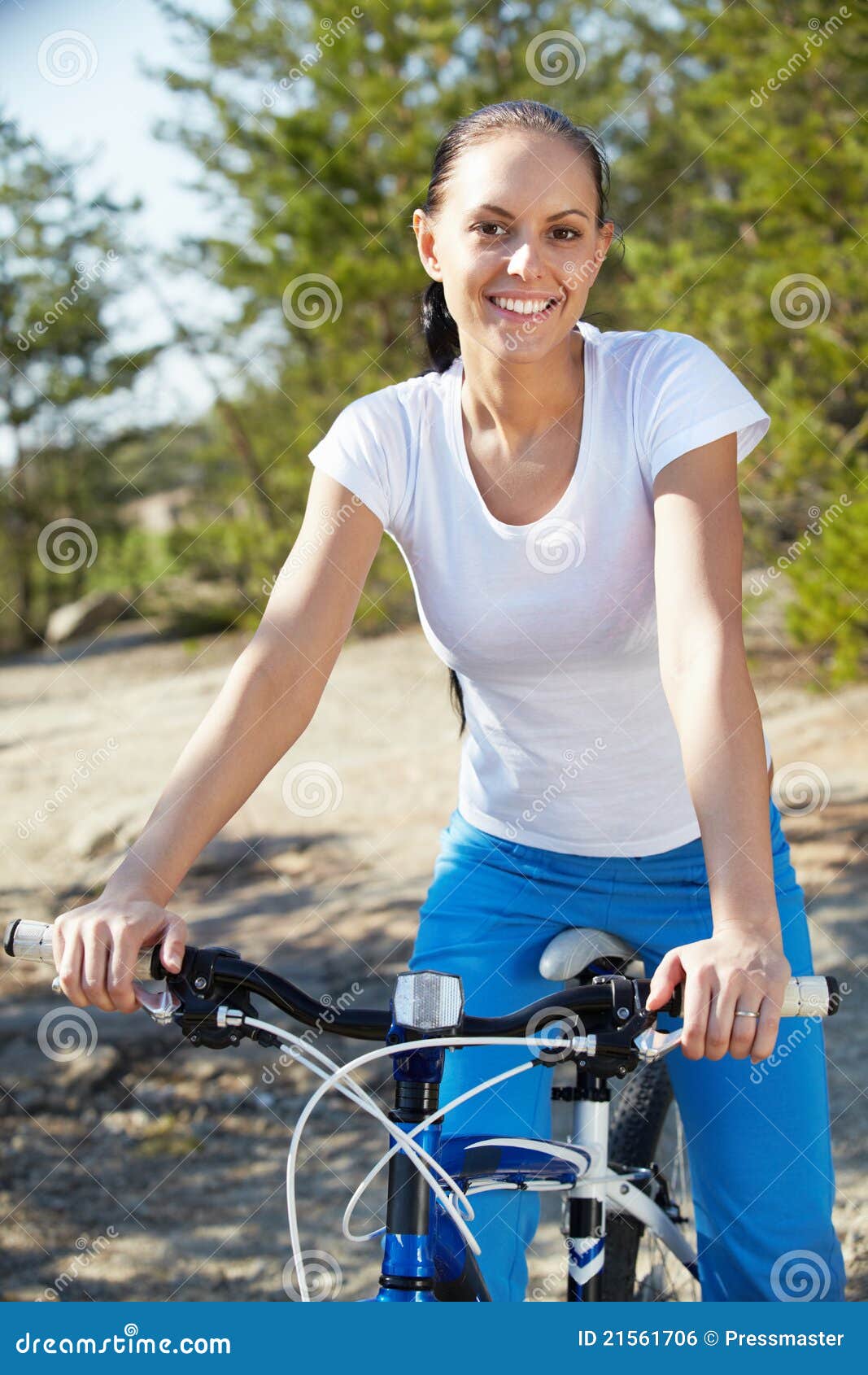 Pretty cyclist stock photo. Image of bicyclist, hobby - 21561706