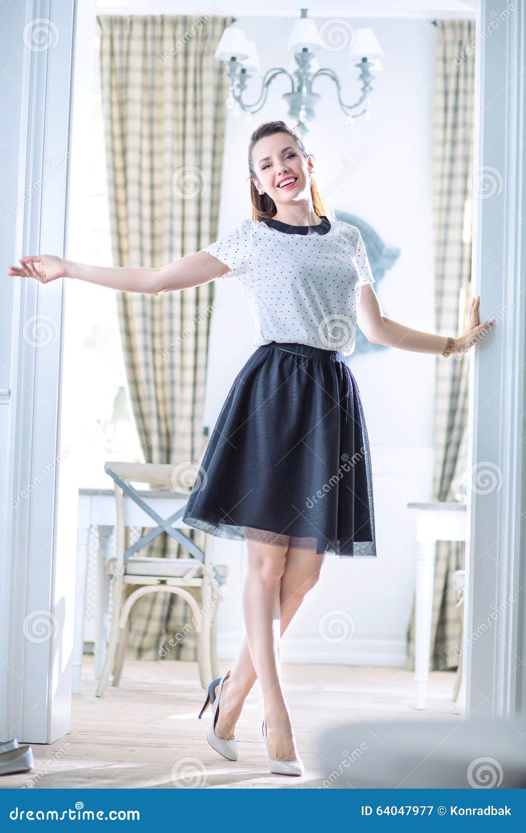 Pretty Dame in Her Stylish House Stock Image - Image of caucasian ...