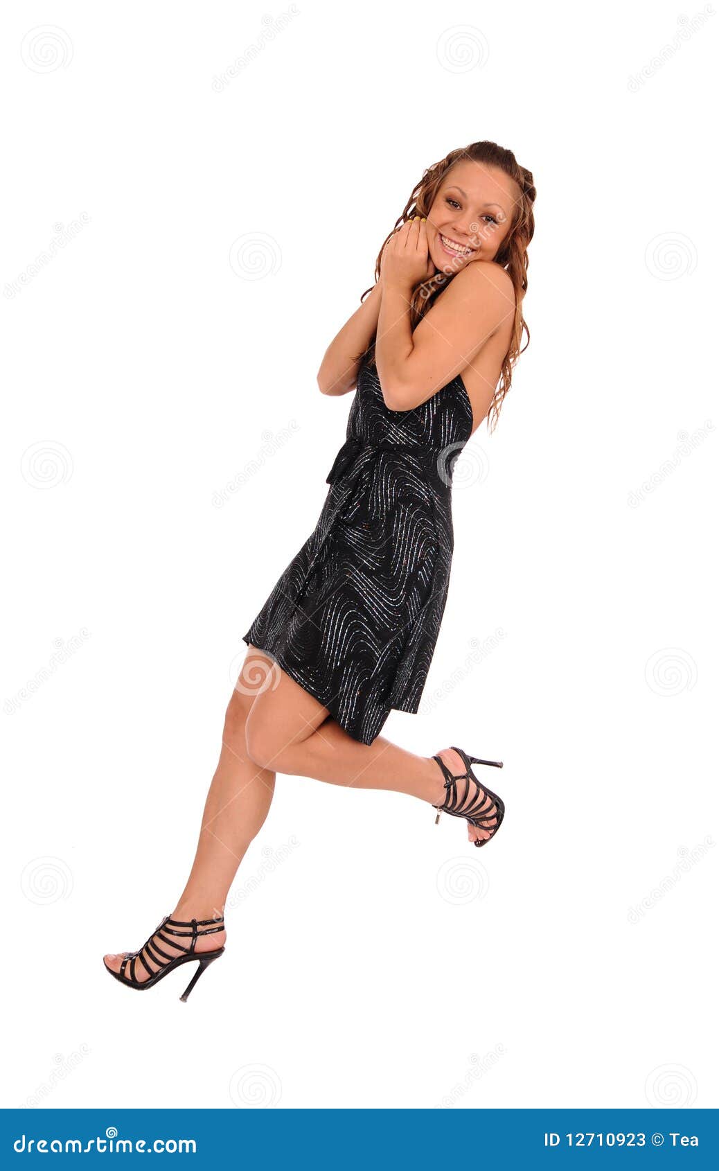 Pretty dancing girl stock image. Image of evening, beauty - 12710923