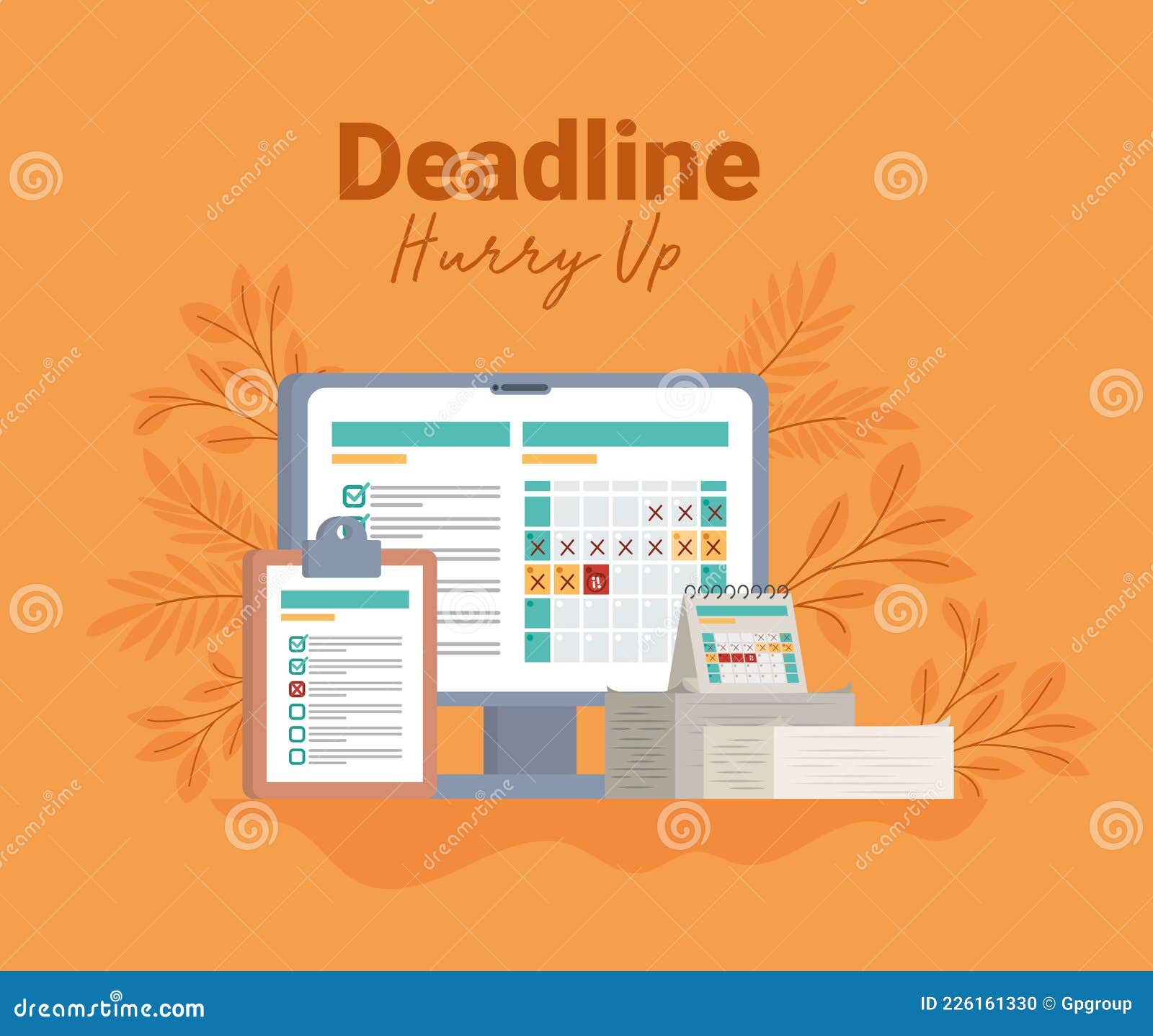 Pretty deadline design stock vector. Illustration of plan - 226161330