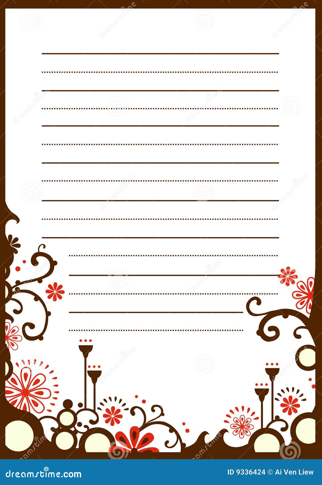 Pretty decorated template stock vector. Illustration of frame - 9336424