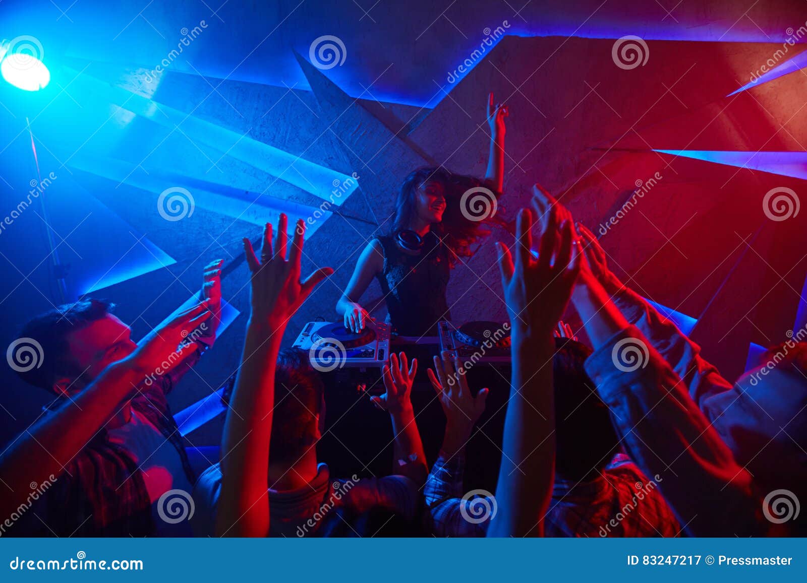 Pretty deejay stock image. Image of style, friendly, nightclub - 83247217