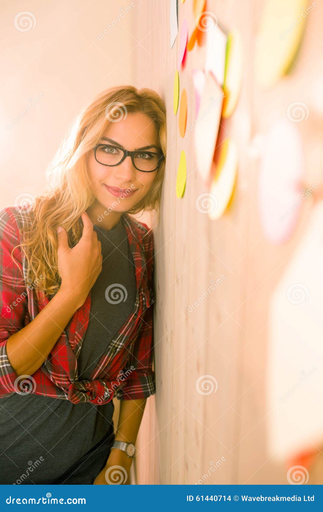 Pretty Designer Smiling at Camera Stock Photo - Image of glasses ...