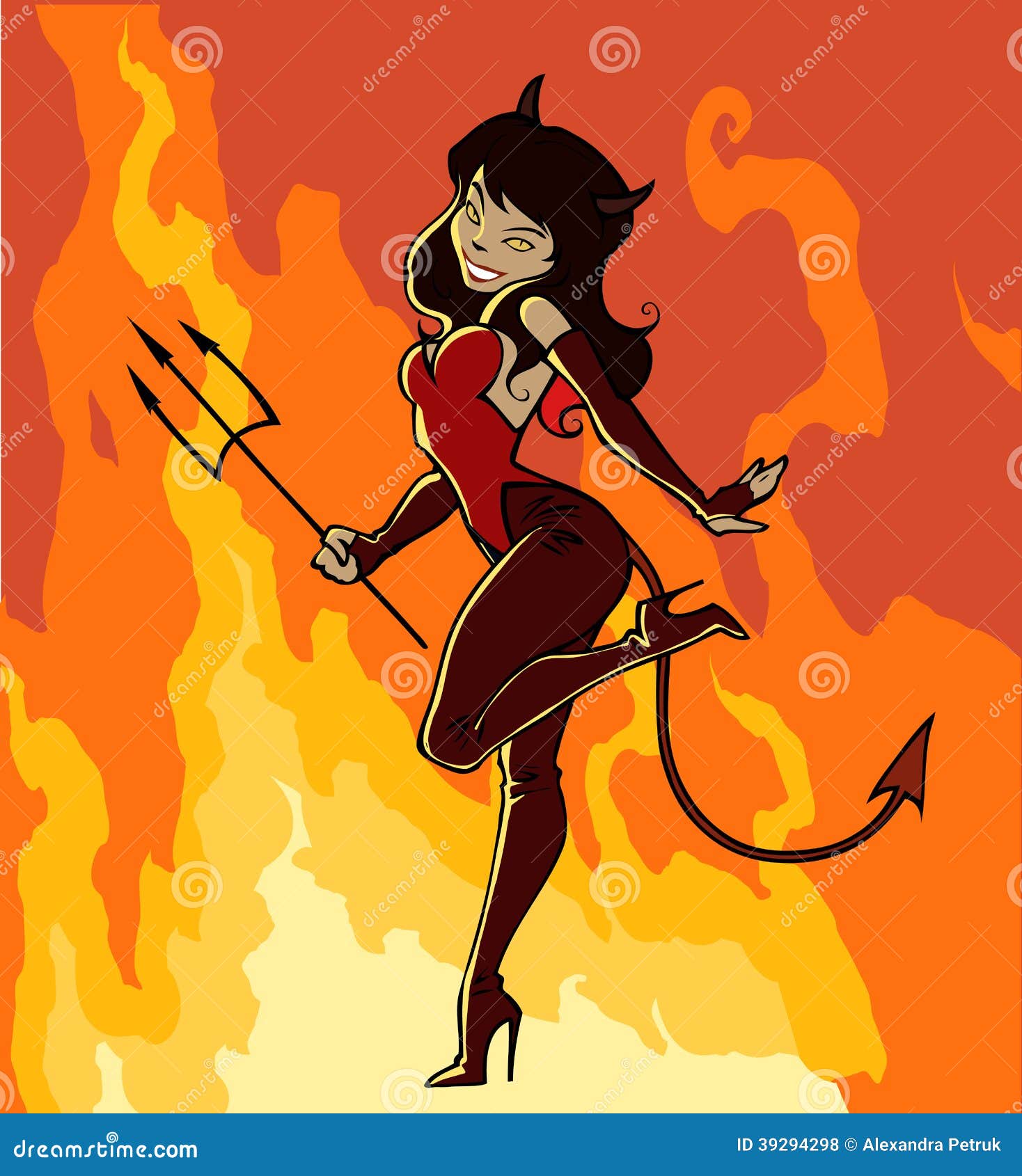 Pretty devil lady stock vector. Illustration of costume - 39294298