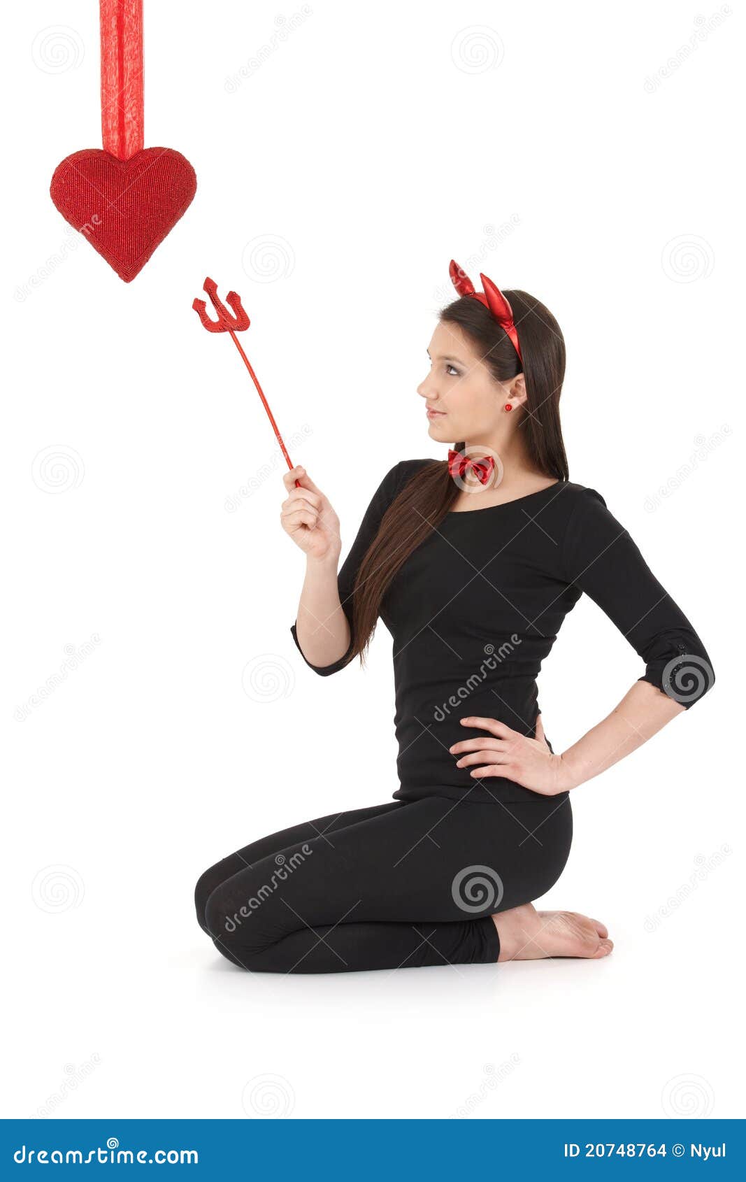 Pretty Devil at Valentine S Day Stock Photo - Image of love, female ...