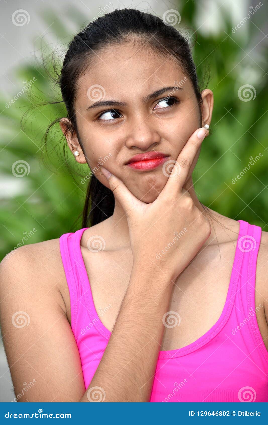 Pretty Diverse Girl Deciding Stock Photo - Image of decisions, deciding ...