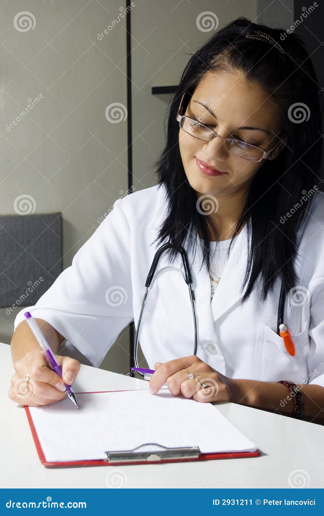 Pretty doctor stock image. Image of glasses, inspection - 2931211