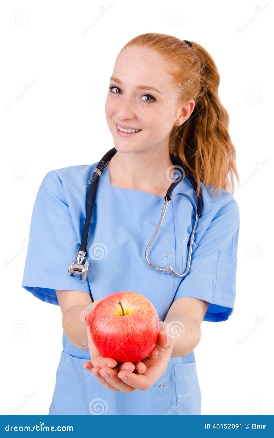 Pretty doctor stock image. Image of professional, apples - 40152091