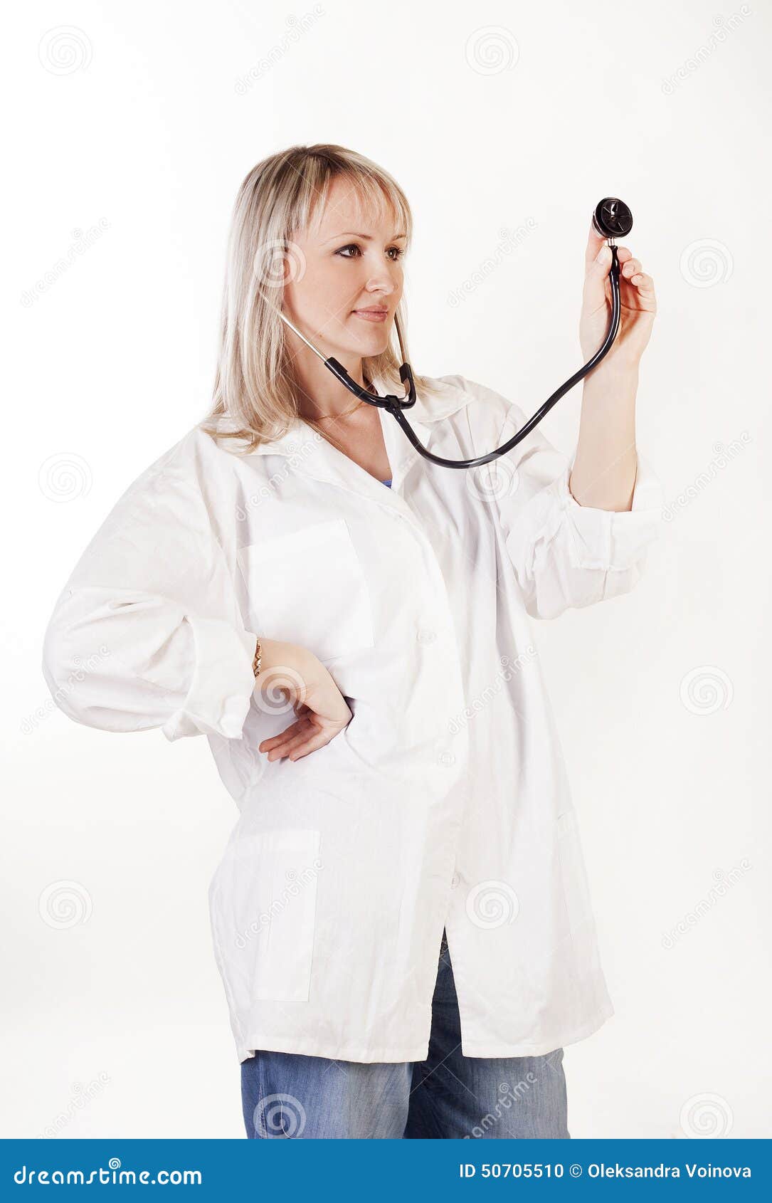 Pretty Doctor with Stethoscope Stock Photo - Image of girl, human: 50705510