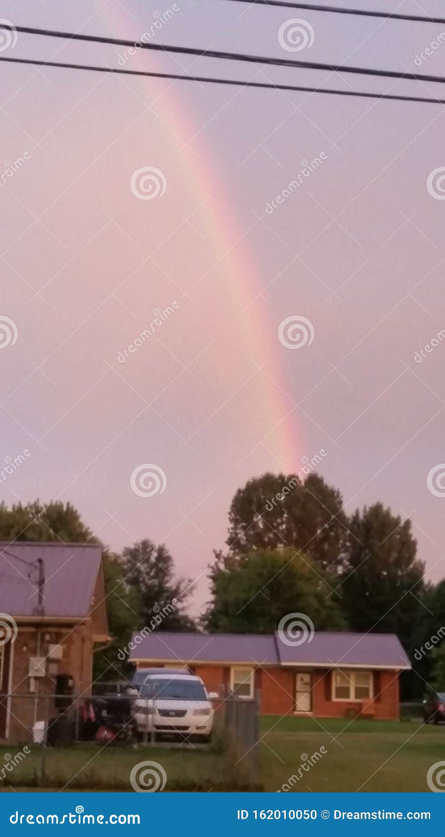 Pretty double Rainbow stock photo. Image of colorful - 162010050