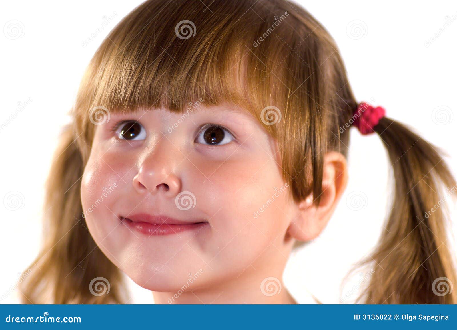 Pretty Dreaming Little Girl Stock Photo - Image of looking, little: 3136022