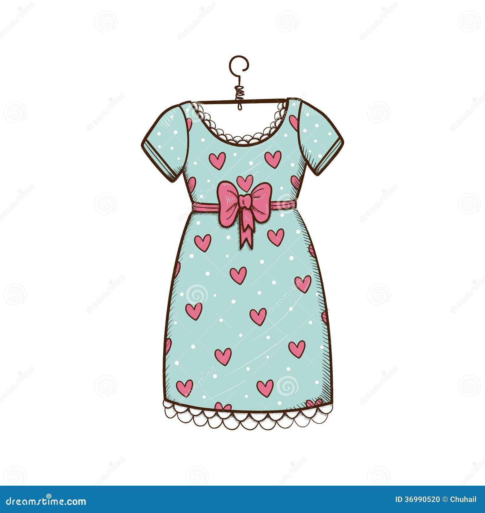 Pretty dress. stock vector. Illustration of decoration - 36990520