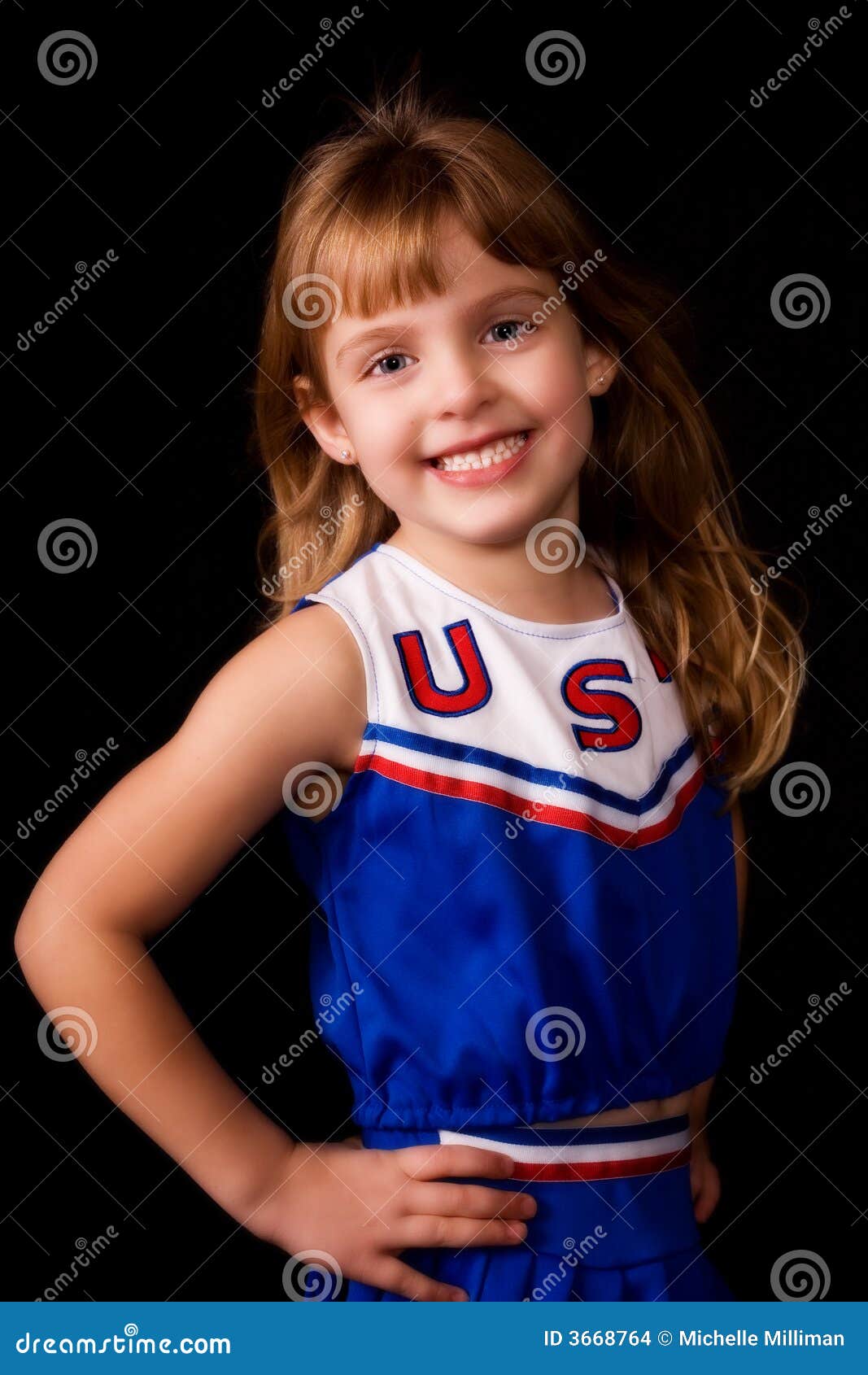 Pretty Elementary Cheerleader Stock Images - Image: 3668764