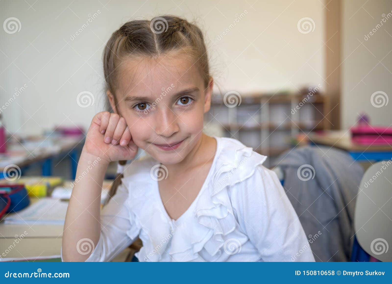 Elementary School Student in Classroom Stock Photo - Image of classroom ...