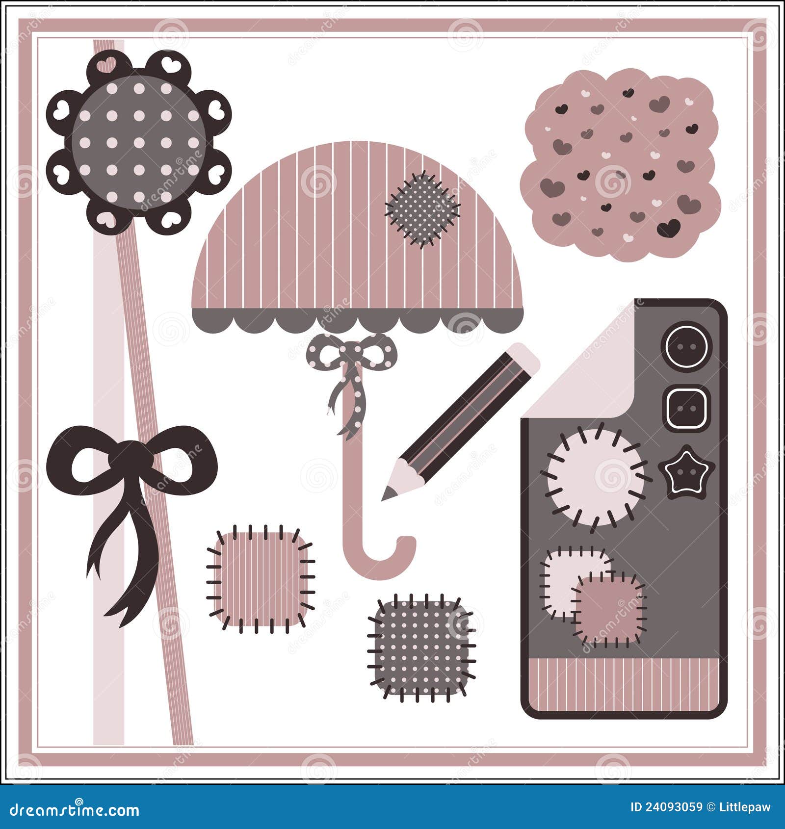 Pretty Elements for Scrapbook Stock Vector - Illustration of decoration ...