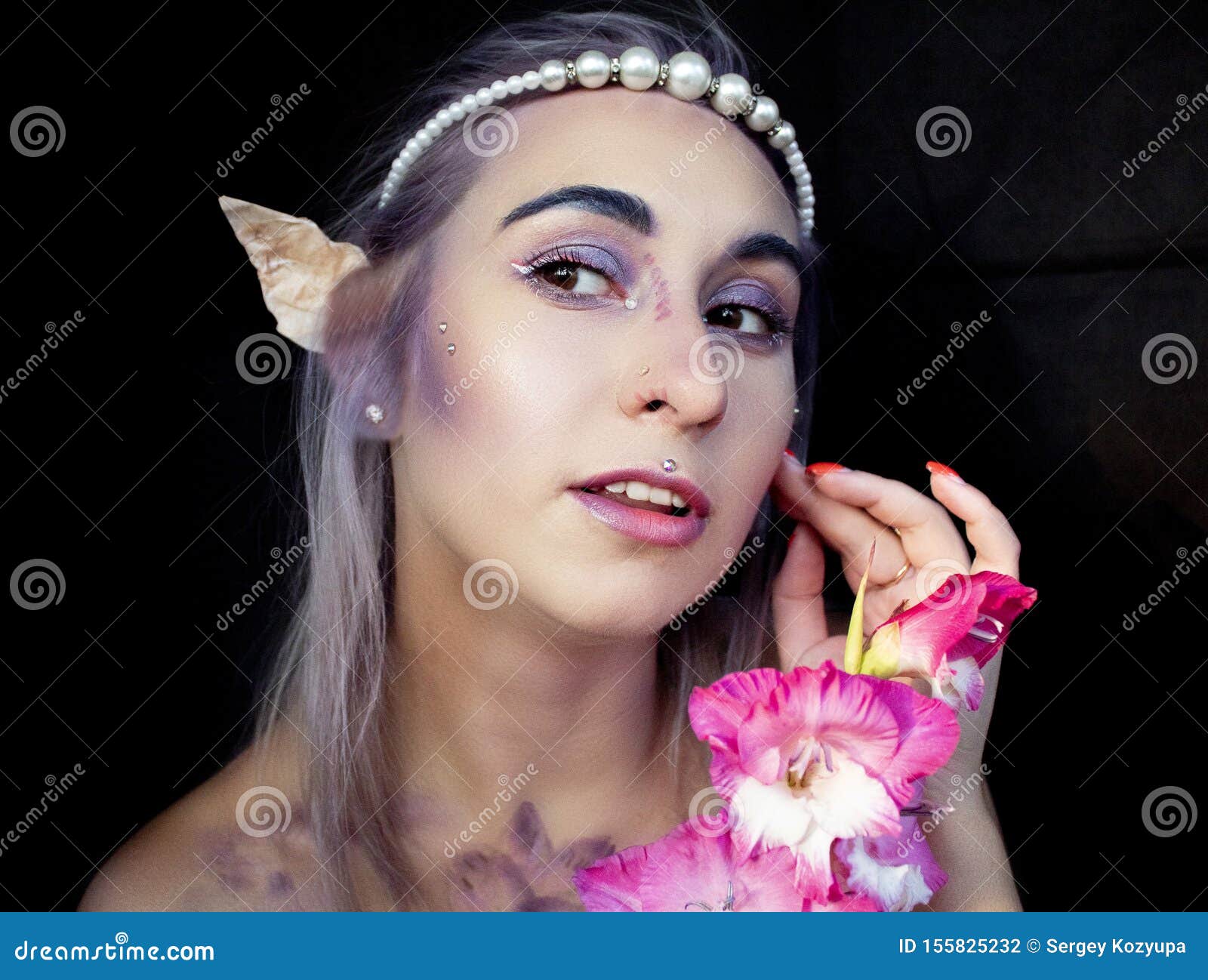 Pretty elf with cute ears stock photo. Image of female - 155825232