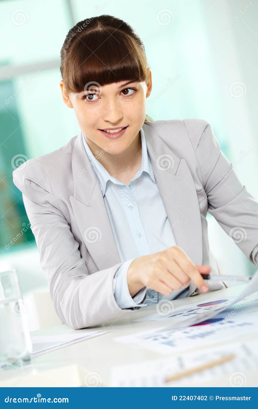 Pretty employee stock photo. Image of paper, people, feminine - 22407402