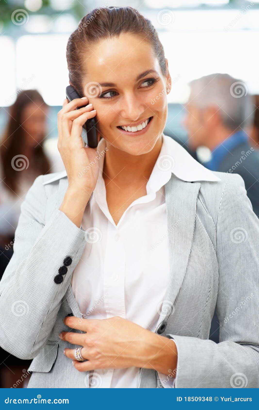 Pretty Executive on Phone Call Stock Photo - Image of caucasian ...