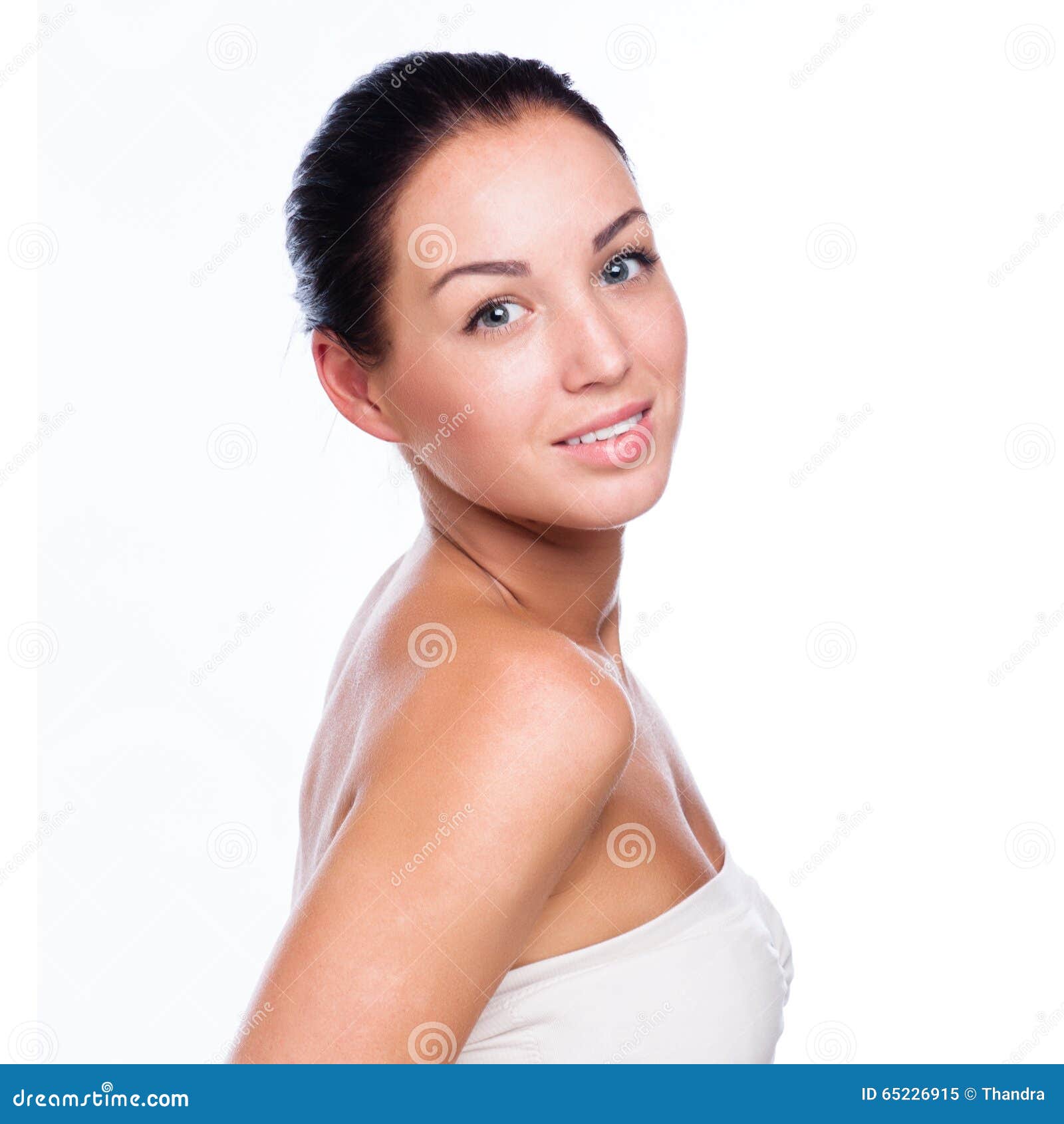 Pretty Face of Beautiful Smiling Woman Stock Image - Image of lift ...