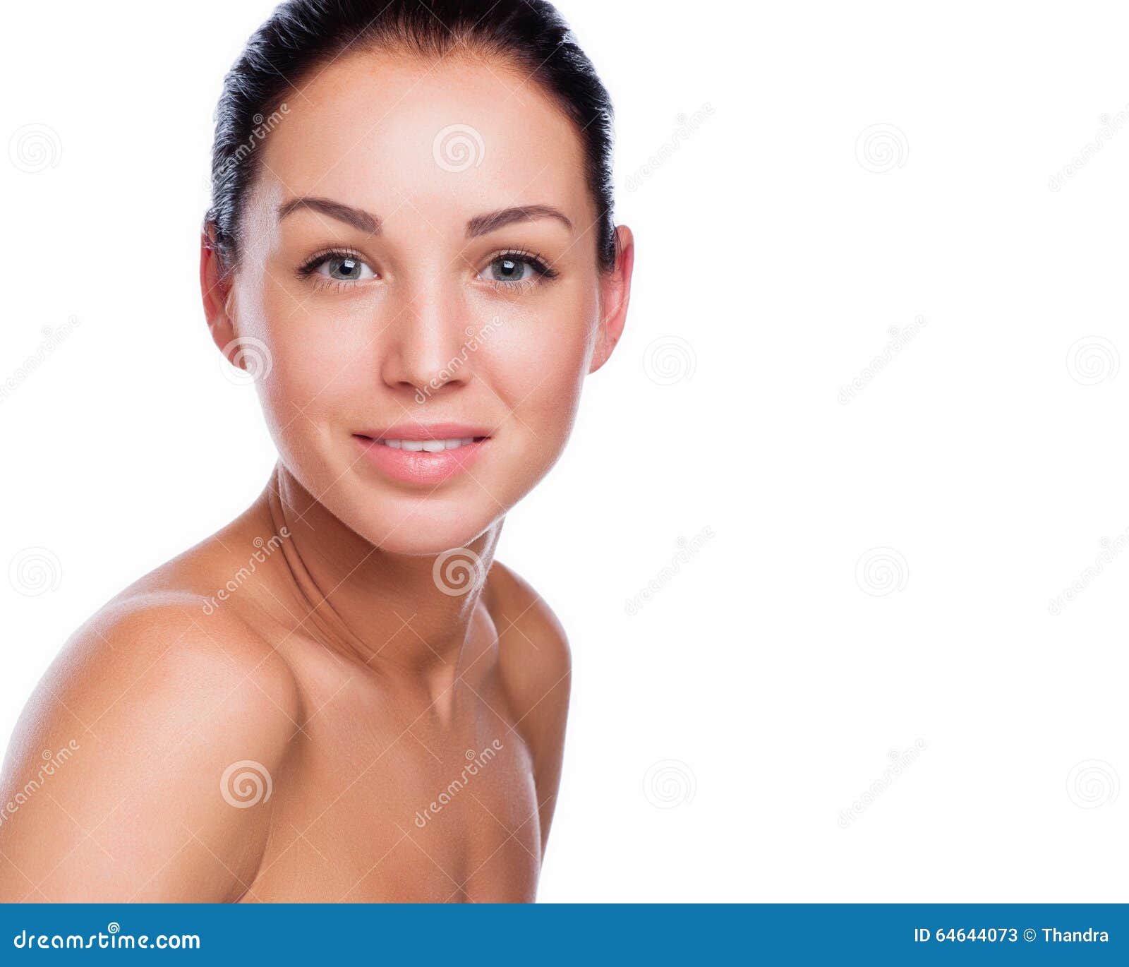 Pretty Face of Beautiful Smiling Woman - Posing at Studio Isolat Stock ...