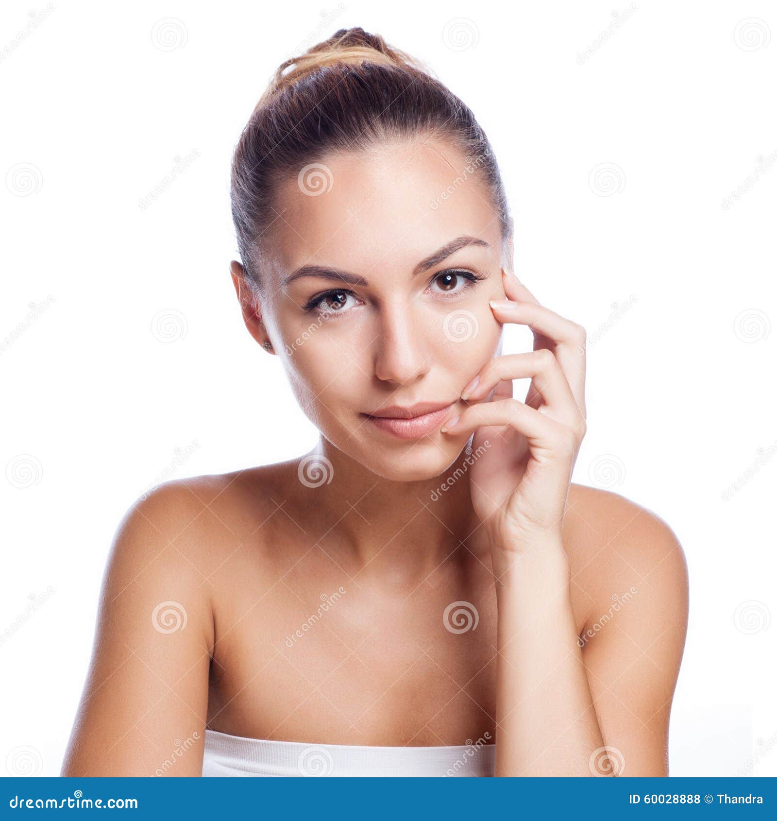 Pretty Face of Beautiful Smiling Woman - Posing at Stock Photo - Image ...