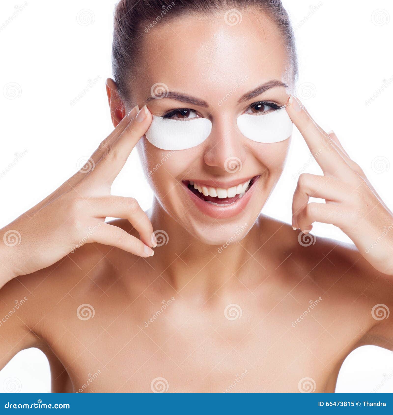 Pretty Face of Beautiful Smiling Woman - Posing at Studio Isolated on ...