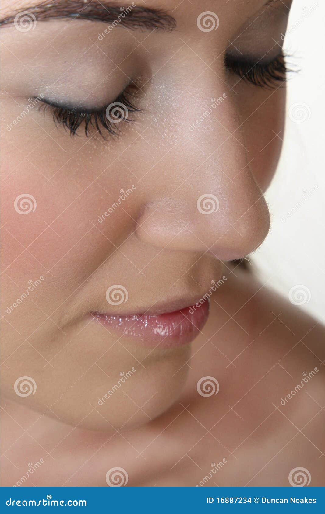 Pretty Face with Eyes Closed Stock Photo - Image of attractive, girl ...