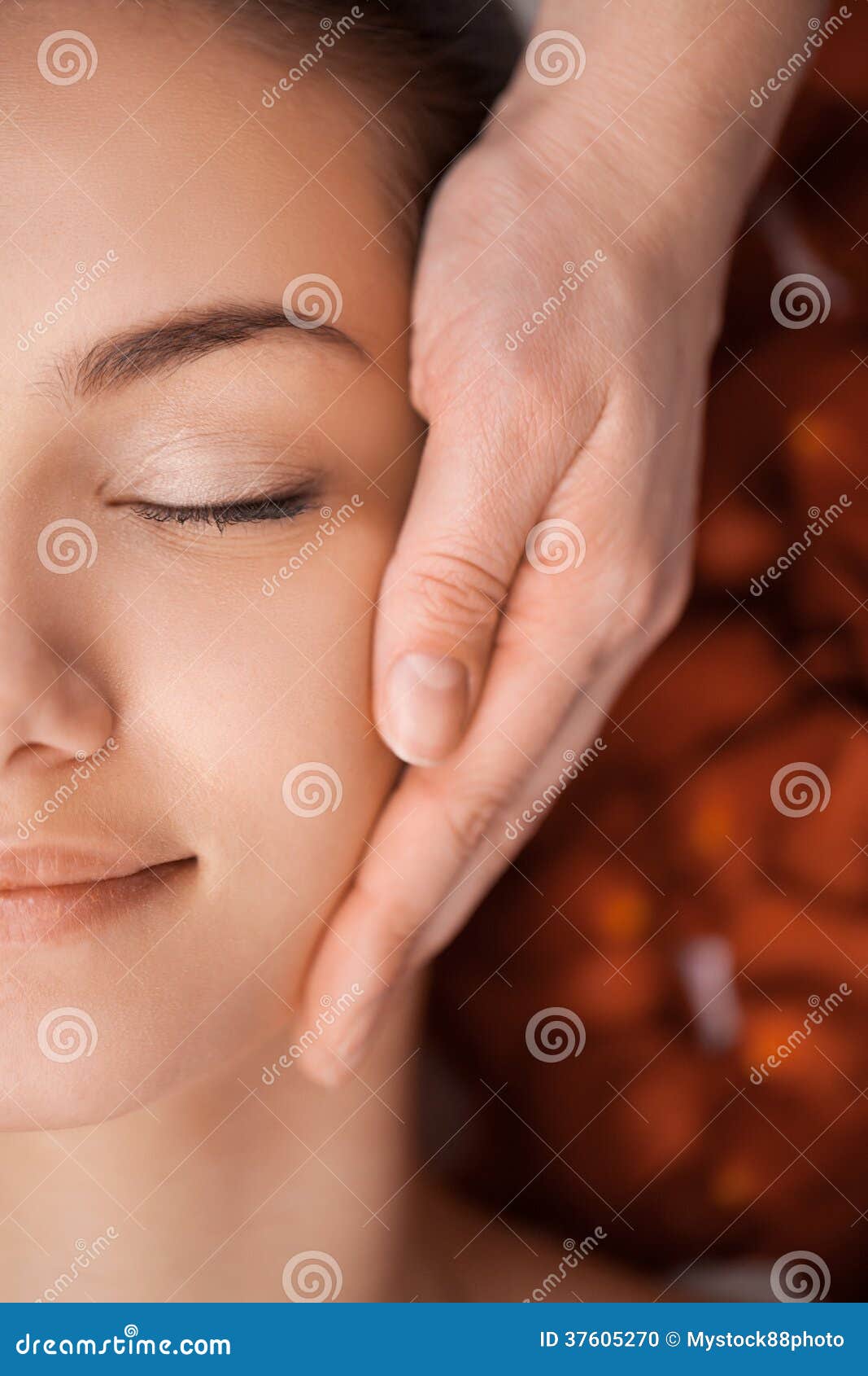 Pretty Face Massage at the Spa Salon. Stock Photo - Image of eyes ...