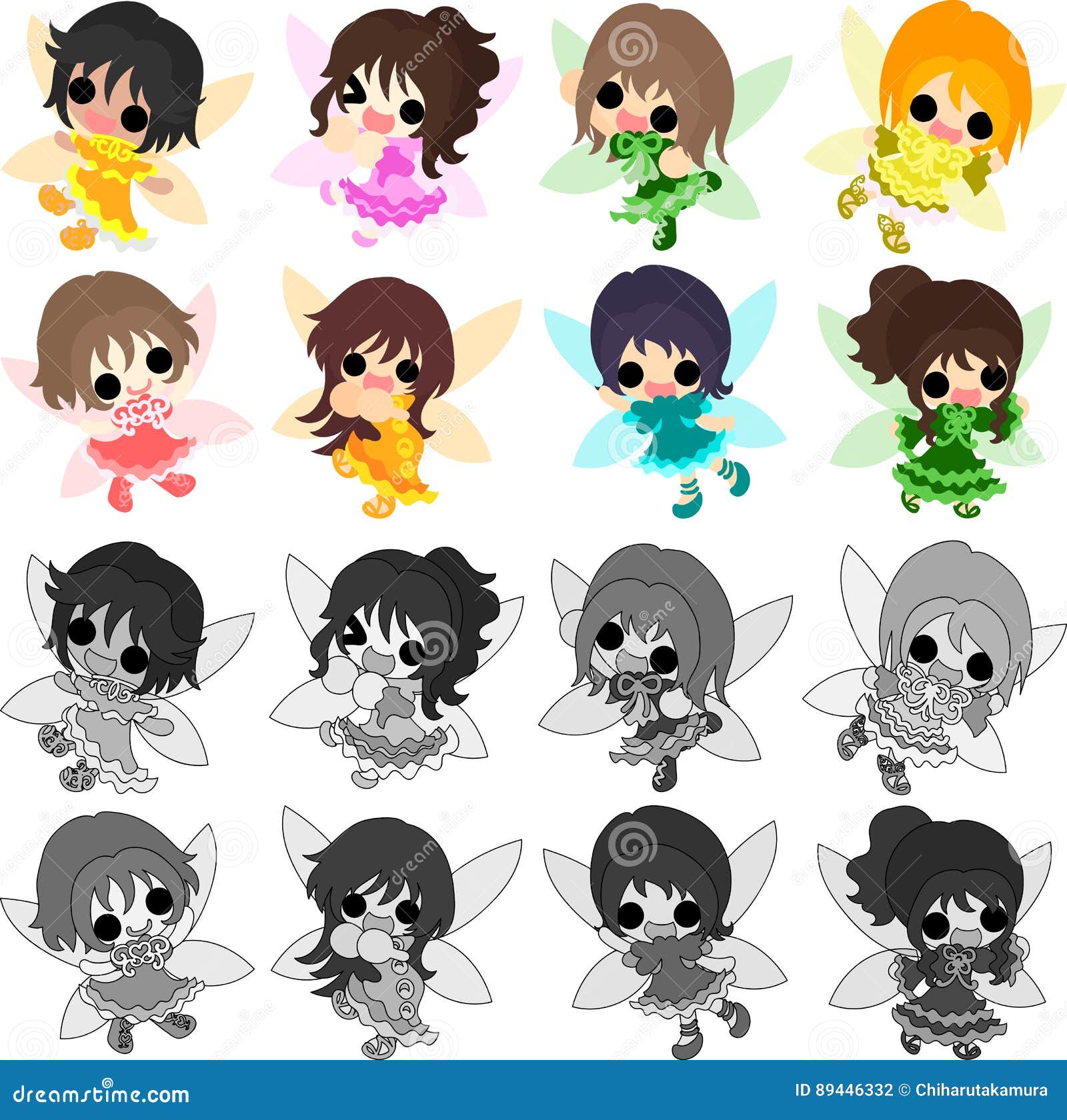 The pretty fairies stock vector. Illustration of creative - 89446332