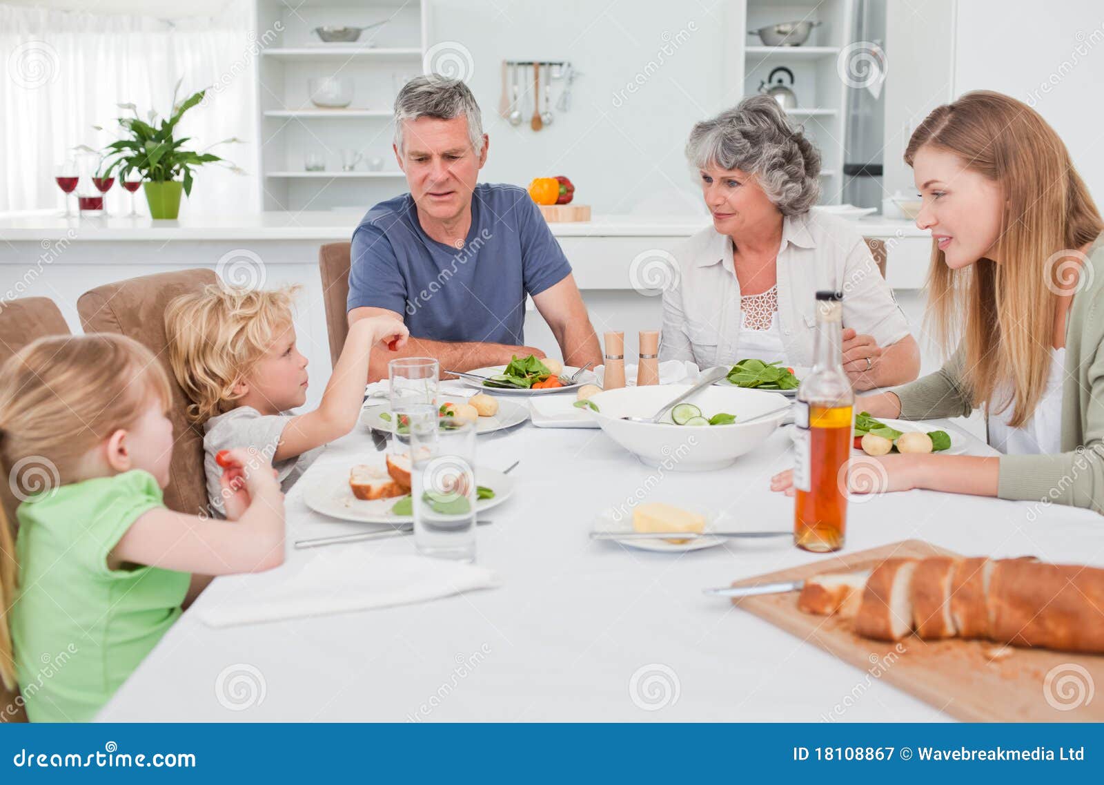 Pretty Family at the Table Together Stock Image - Image of adorable ...