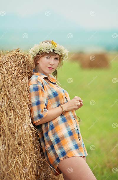 Pretty farm lady stock image. Image of people, relax - 24113287