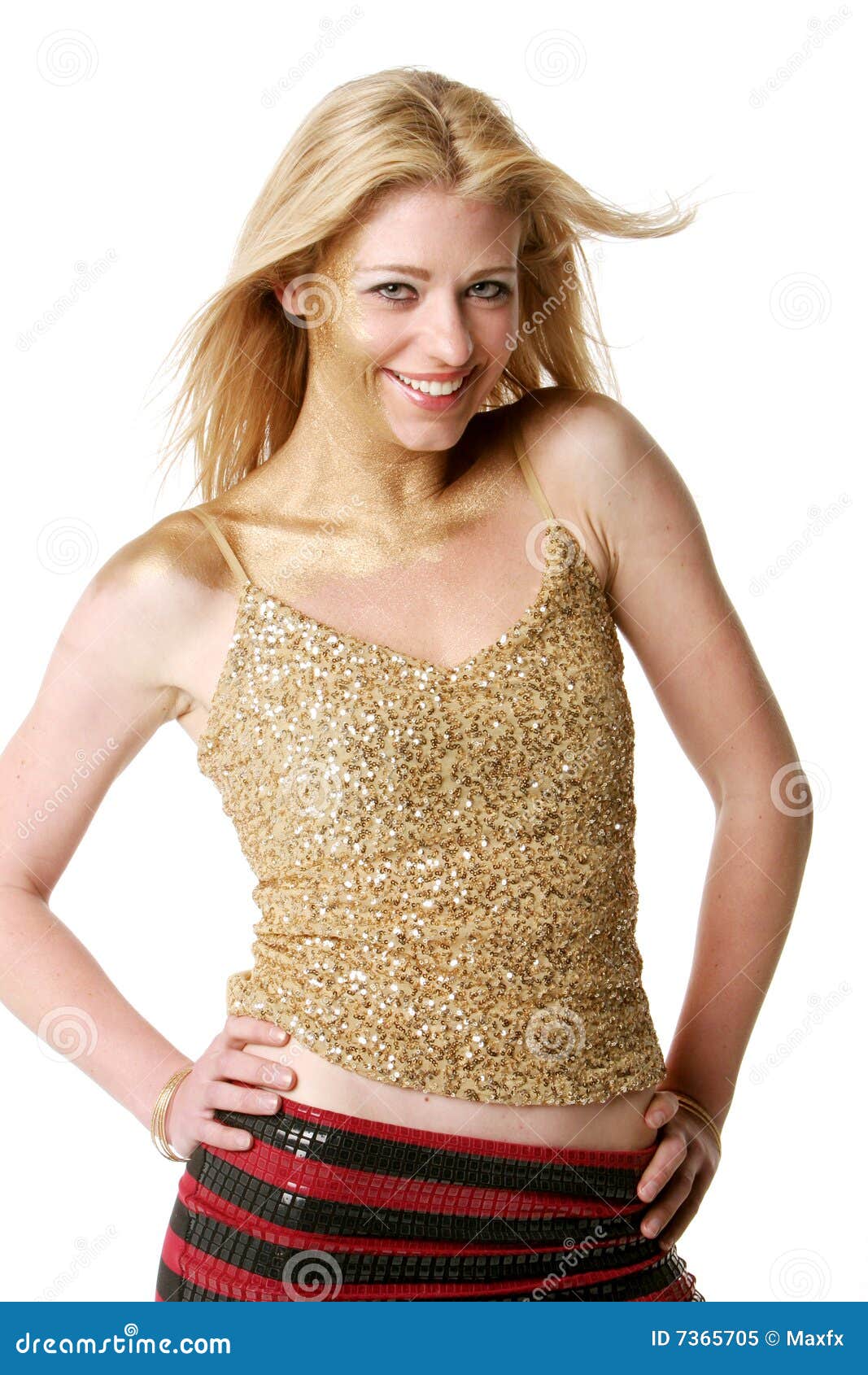 Pretty fashion model stock image. Image of female, gold - 7365705