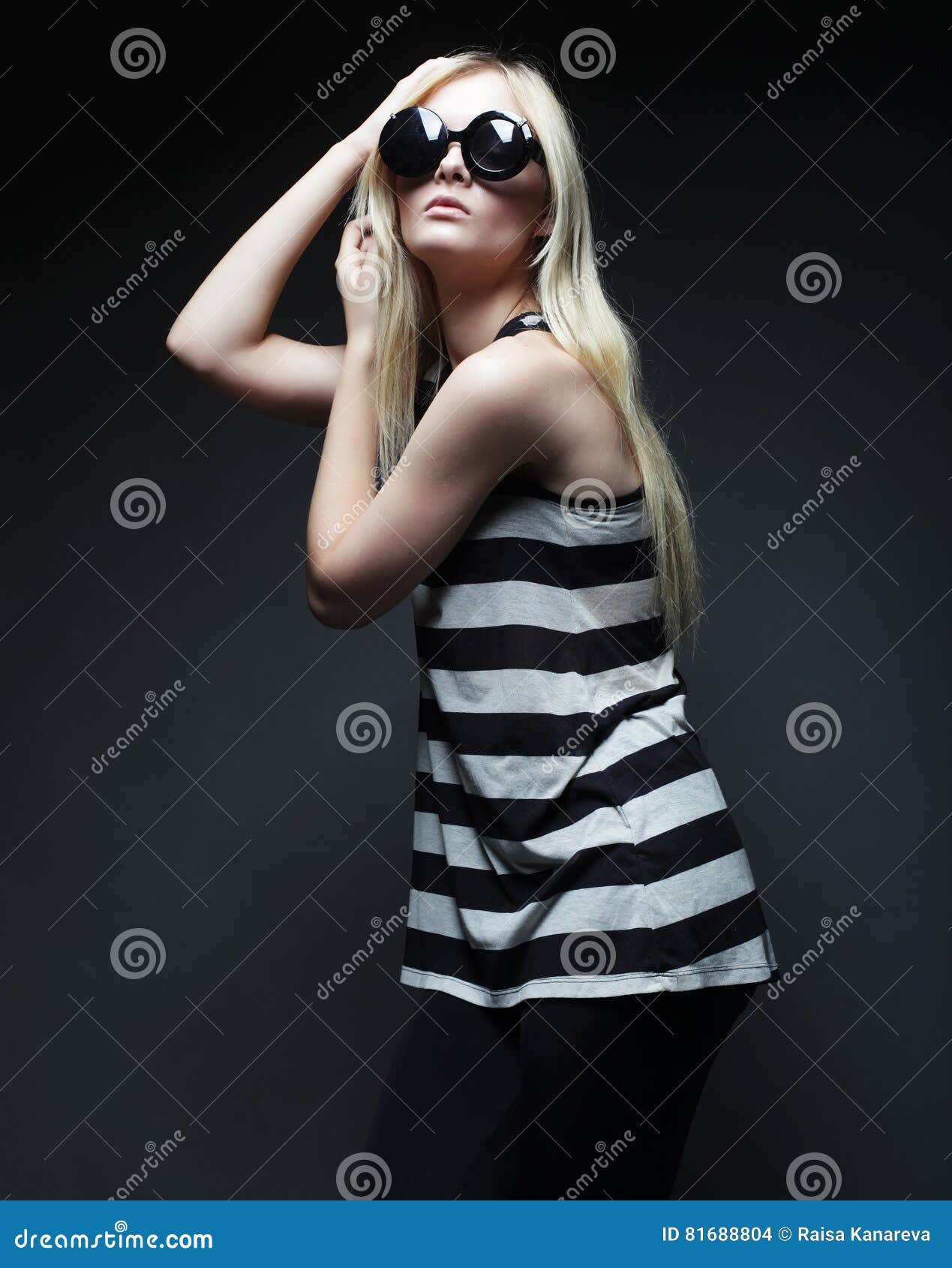 Pretty Fashion Model on Grey Background Stock Photo - Image of pretty ...