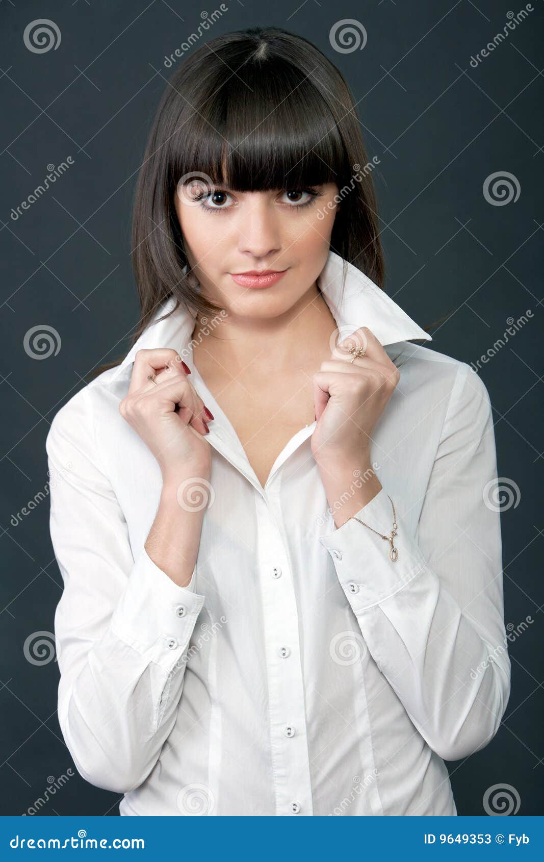 Pretty Fashion Model Posing on a Dark Background Stock Image - Image of ...