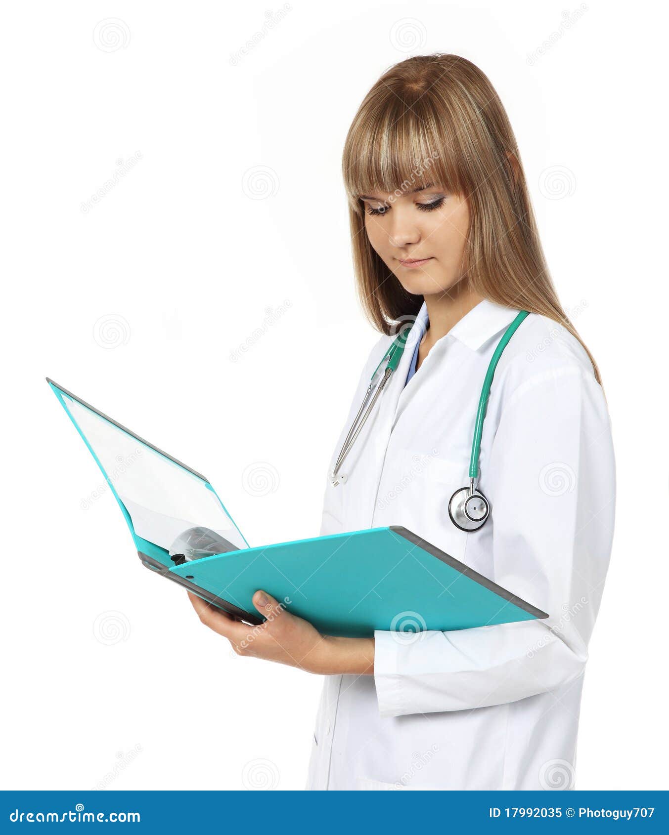Pretty femal doctor stock image. Image of chart, doctor - 17992035