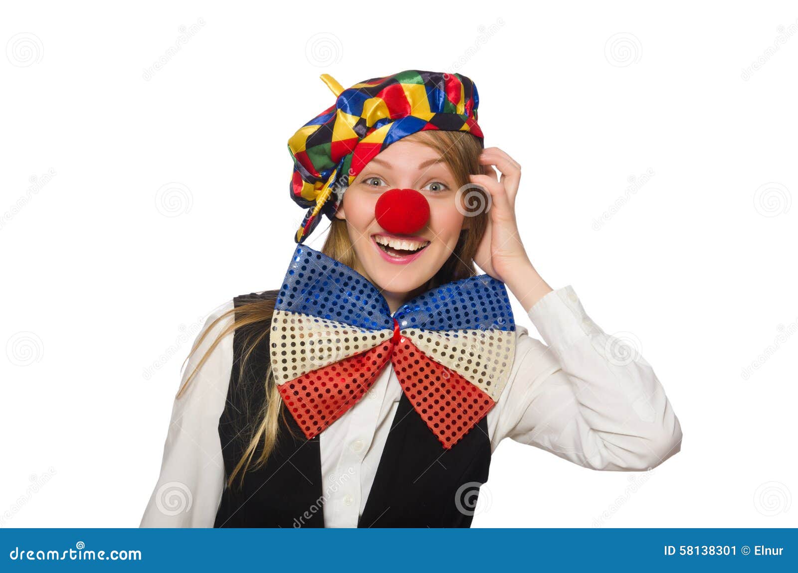 Pretty female clown stock image. Image of performer, humourous - 58138301