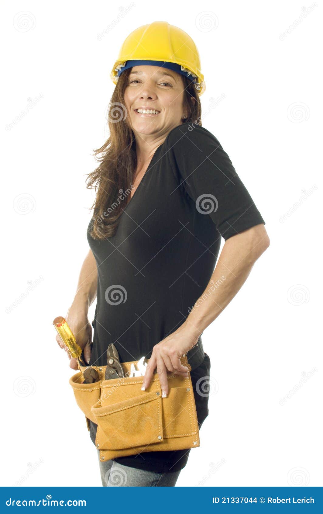 Pretty Female Contractor Builder Stock Photo - Image of homemaker ...