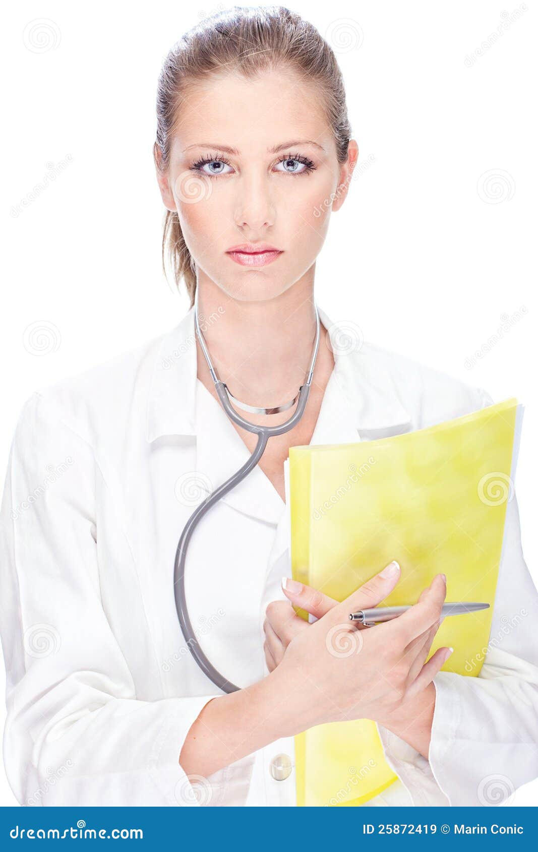 Pretty female doctor stock image. Image of examination - 25872419